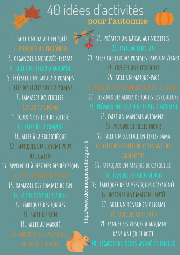 40 idées d'activités pour l'automne (+ printable) – Devine Qui Vient ...